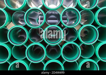 Stack of industrial PVC pipes Stock Photo - Alamy