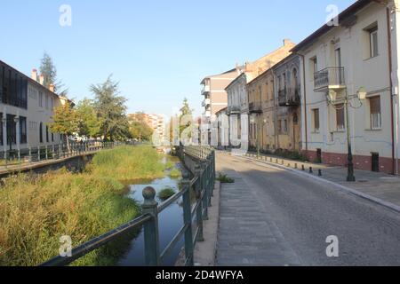 The riverside in Florina city in Greece Stock Photo - Alamy