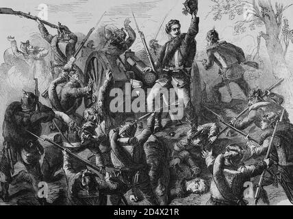 Conquest of a machine gun at Worth, Illustrierte Kriegschronik 1870 ...