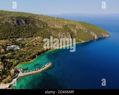 Aerial view of Kitries fish village at dusk Stock Photo - Alamy