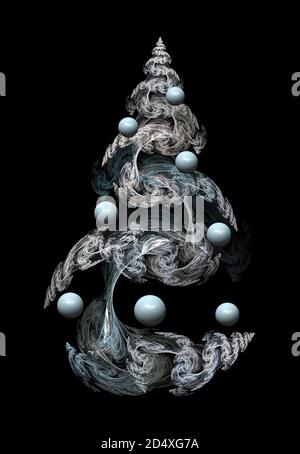 Colorful snow fractal. Winter background with snowflakes forming spiral ...