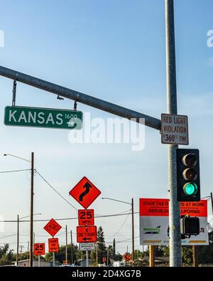Sign Signs everywhere signs in Modesto California for the re-route of ...
