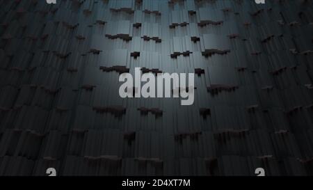 Computer generated background waves of rectangles, top view. 3D ...