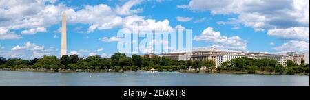 High Resolution view of the Washington Monument and Jefferson Memorial ...