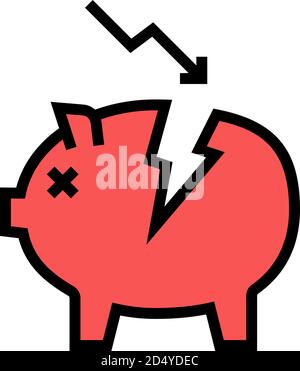damaged money box color icon vector illustration Stock Vector Image ...