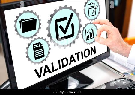 Validation concept shown on a computer screen Stock Photo - Alamy