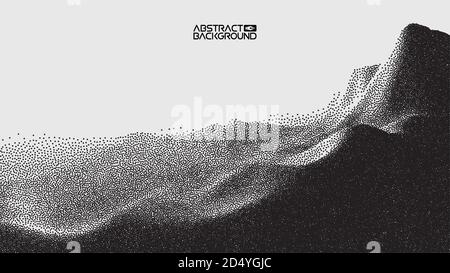 Vector landscape of mountain in dotwork style. Stipple illustration ...
