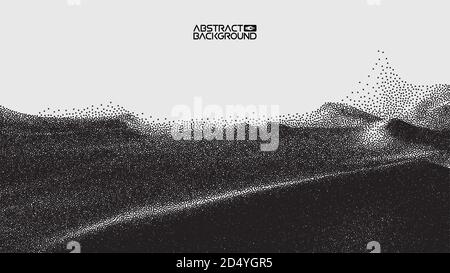 Vector landscape of mountain in dotwork style. Stipple illustration ...