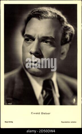 Schauspieler Ewald Balser, Ross Verlag | usage worldwide Stock Photo ...
