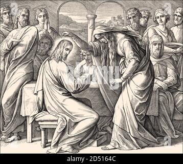 The Anointing of Jesus at Bethany, New Testament, by Julius Schnorr von ...