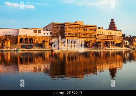 Krishna Temple at the Keshi Ghat on Yamuna river in Vrindavan near ...