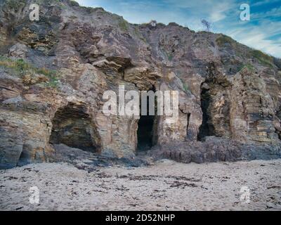Eroded mudstone cliffs north of Sandsend in North Yorkshire, UK - part ...