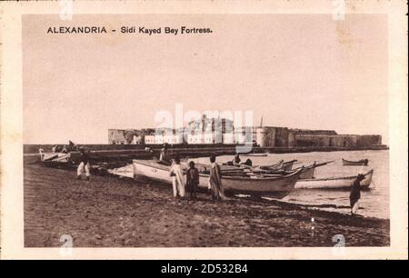 Alexandria Ägypten, Sidi Kayed Bey Fortress, Fischerboote, Festung ...