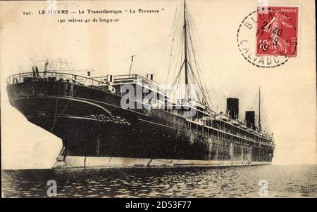 Le Havre, Paquebot La Provence depart, Dampfer, SGTM | usage worldwide ...