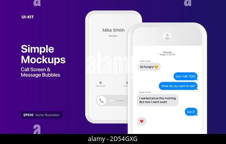 iMessage Interface. Texting Bubbles. iPhone Mockup. Texting Interface ...