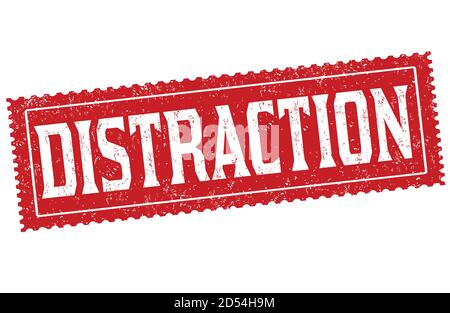 Distraction banner design on white background, vector illustration ...