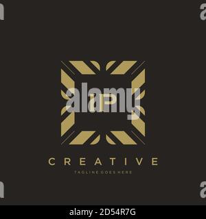 IP Initial Letter Luxury calligraphic feminine floral hand drawn heraldic monogram antique ...