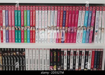 Various japanese cartoon books for sale in a bookshop. Anime, Mange ...