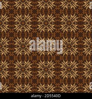 Geometric ethnic motifs on Parang batik with elegant golden brown color ...