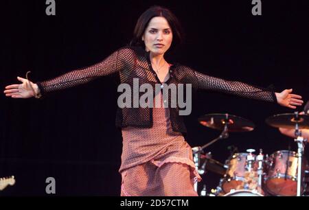 Andrea Corr, lead singer of the Irish pop group The Corrs, performs ...