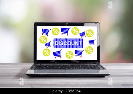Discount concept shown on a laptop screen Stock Photo - Alamy