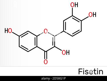 Fisetin plant polyphenol molecule. Skeletal formula Stock Photo - Alamy