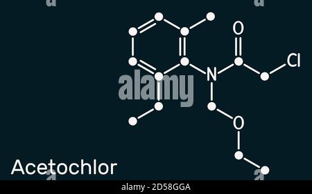 Acetochlor herbicide molecule. Skeletal formula Stock Photo - Alamy