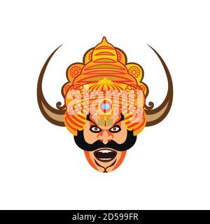 Vector Illustration Raavan face.Happy Ram Navami Stock Vector Image ...