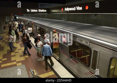 LA Metro subway Hollywood, Vine train travel, MTA, LACMTA, public ...
