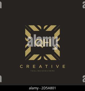 QH, HQ, Q AND H Abstract initial monogram letter alphabet logo design ...