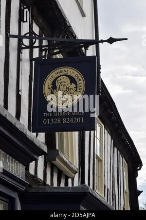 Sign for the Shrine - our Lady of Walsingham, Norfolk, England Stock ...