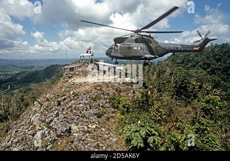 British Army observation post on Belize border with Guatemala, Belize ...