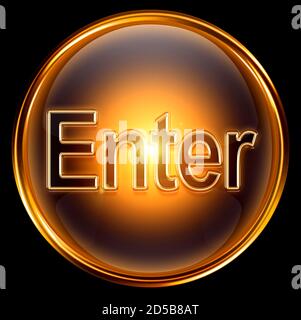 Highlight - Gold text on black background - 3D rendered royalty free ...