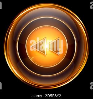 Rewind Back icon black, isolated on white background Stock Photo - Alamy