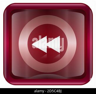 Rewind Forward icon dark red, isolated on white background Stock Photo ...