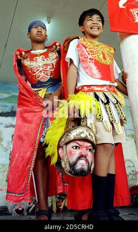 Moriones mask at the annual Moriones festival in the Philippines Stock ...