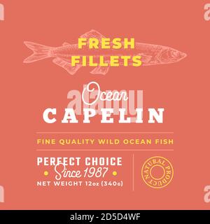 Fresh Fillets Premium Quality Label . Abstract Vector Seabass Fish ...