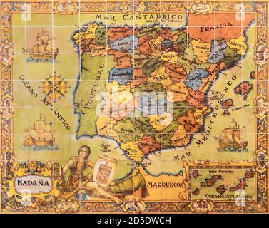 Map showing the Spanish provinces of Leon and Castille at the time of ...