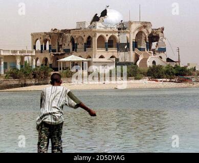ERITREA, Massawa, a bombed Massawa Palace in the port town of Massawa ...