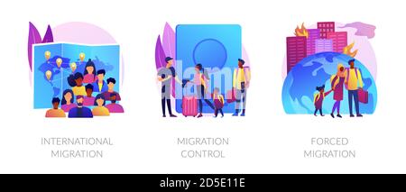 Population mobility, human migration abstract concept vector illustrations Stock Vector Image ...