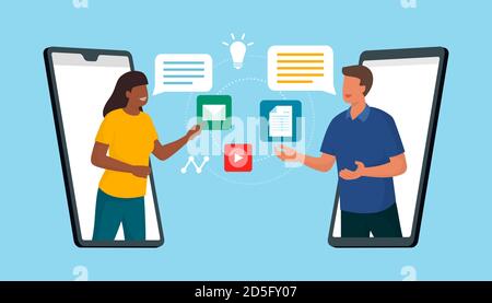 Social media communication.Online sharing. Discussion group people or ...