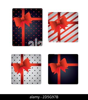 gifts with bowties design, Box present holiday christmas shopping ...