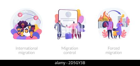 Population mobility, human migration abstract concept vector illustrations Stock Vector Image ...