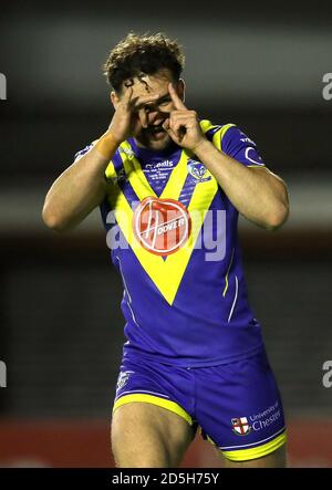 Toby King of Warrington Wolves during the Betfred Super League Round 14 ...