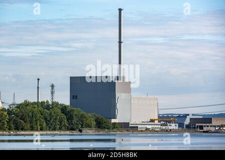 Isar Nuclear Power Plant, Niederaichbach hydro plant, near Landshut ...