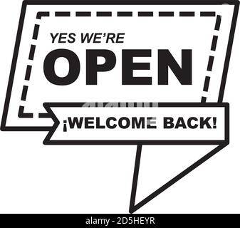 welcome back ribbon line style icon vector design Stock Vector Image ...