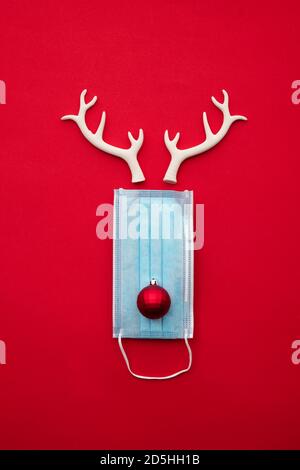 Festive Christmas reindeer made with surgical mask and Christmas ...