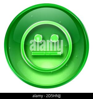 Smiley Face green, isolated on white background Stock Photo - Alamy