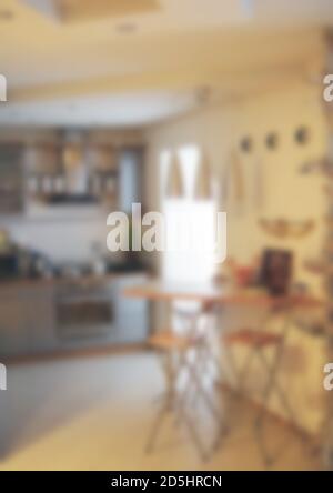 Stylish kitchen interior, blurred Stock Photo - Alamy