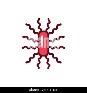 Bacteria peritrichous color line icon. Vector illustration Stock Vector ...